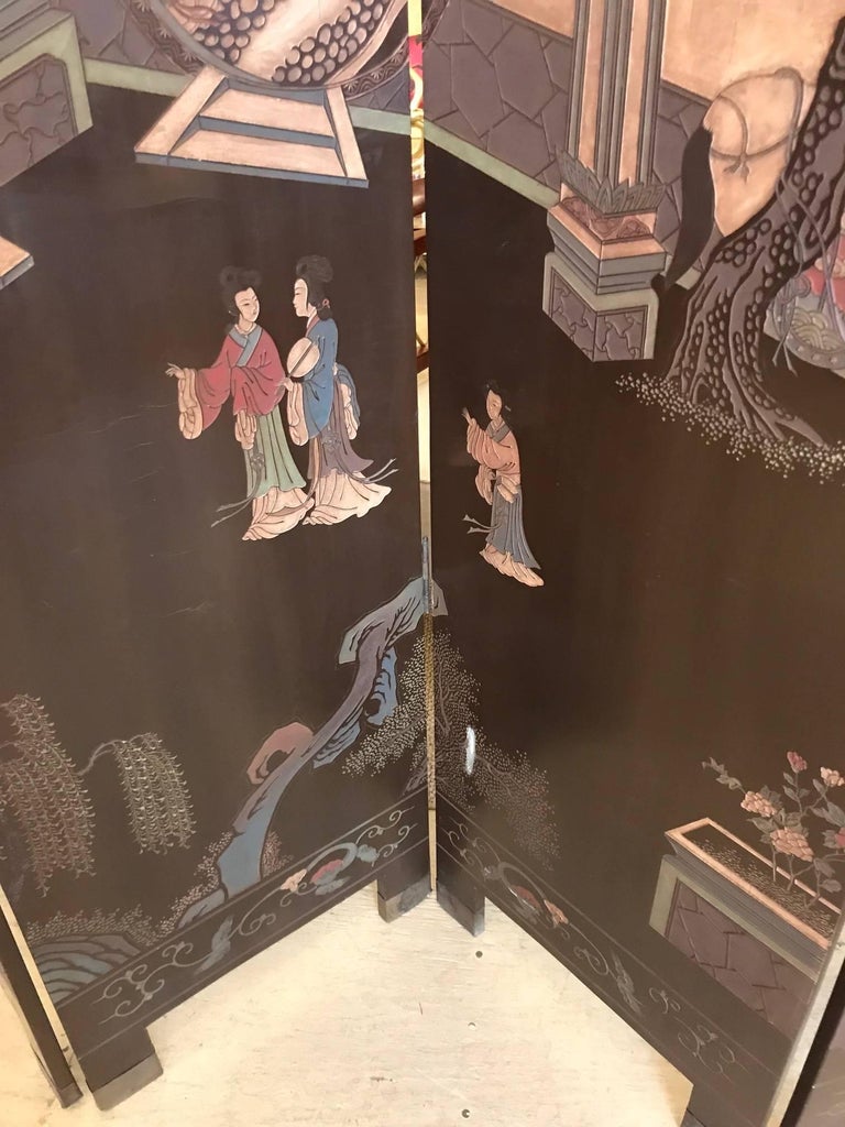 Impressive Six-Panel Asian Screen at 1stDibs