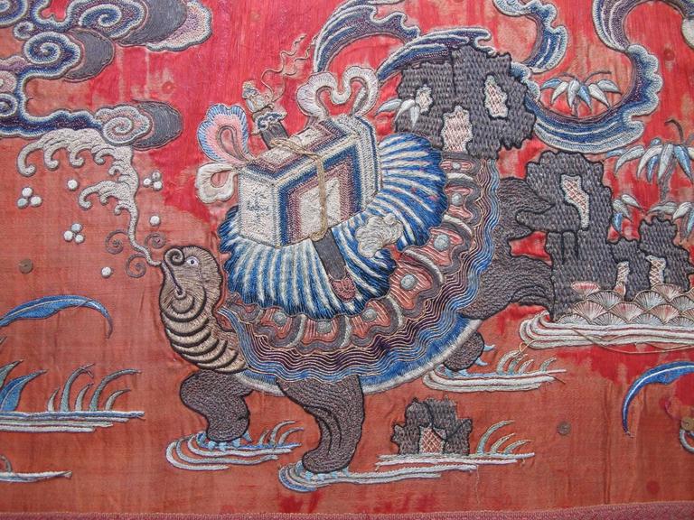 Pair of 19th Century Chinese "Forbidden Stitch" Embroidered Framed ...