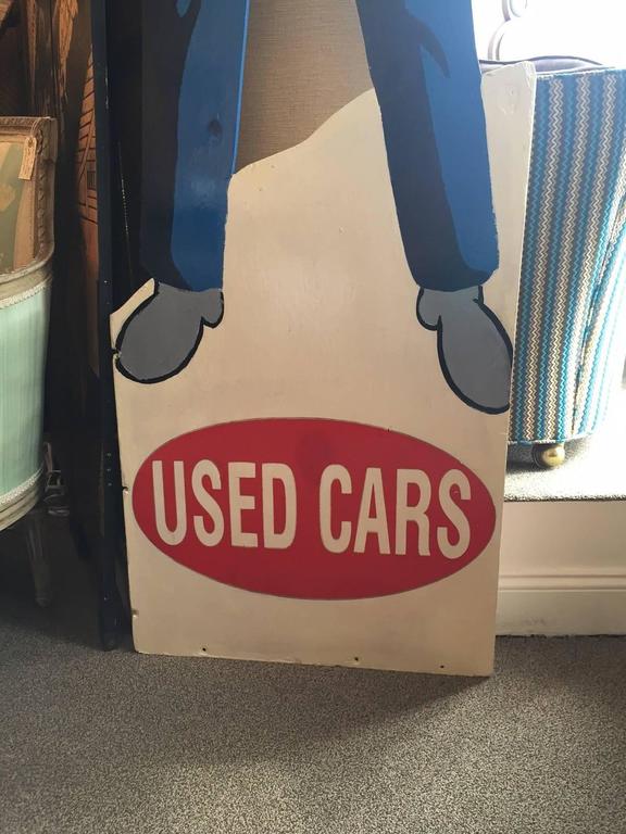 Super FUN Eye-Catching Retro Used Car Sign at 1stDibs