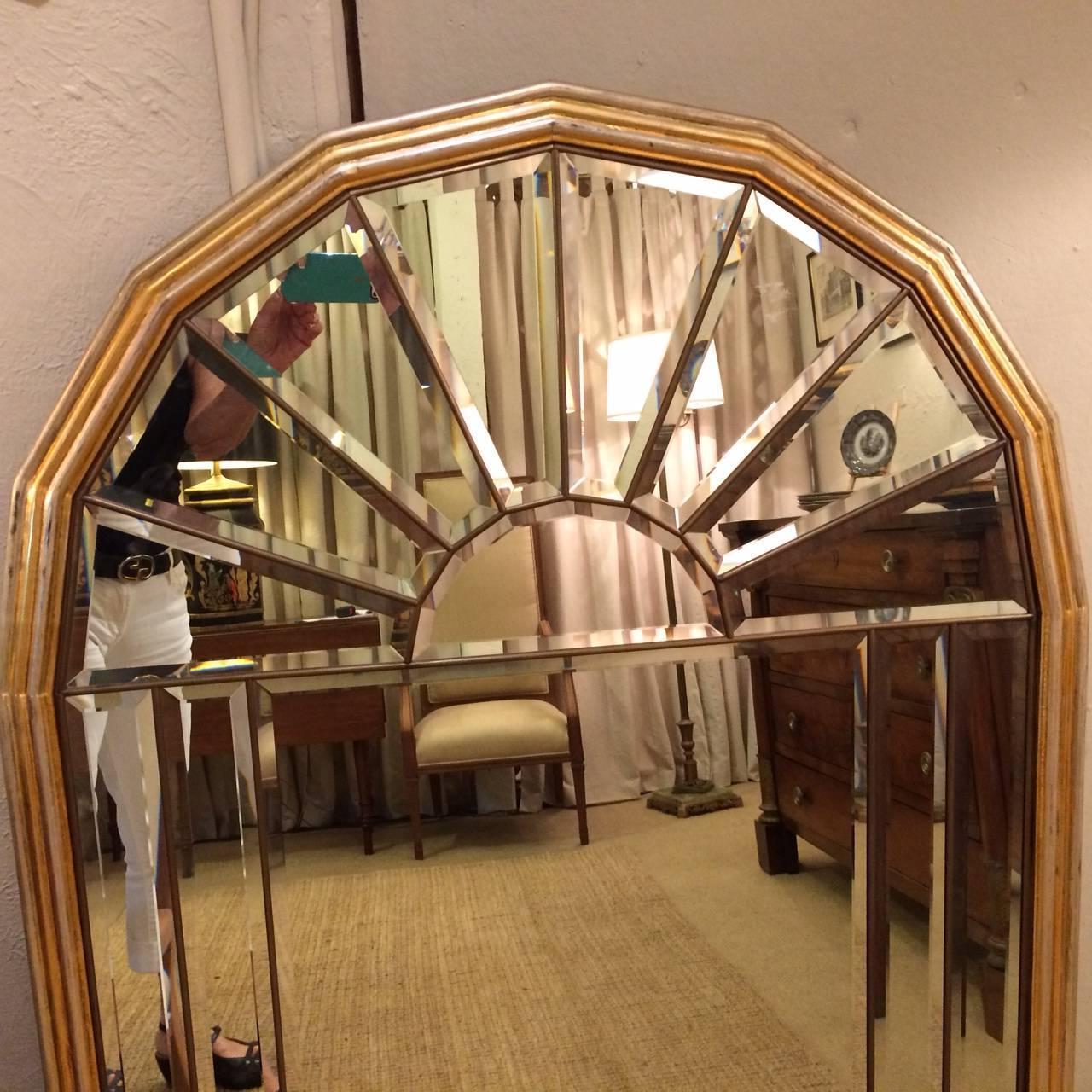Hollywood Regency Palladian Window Style Mid Century Modern Mirror For ...