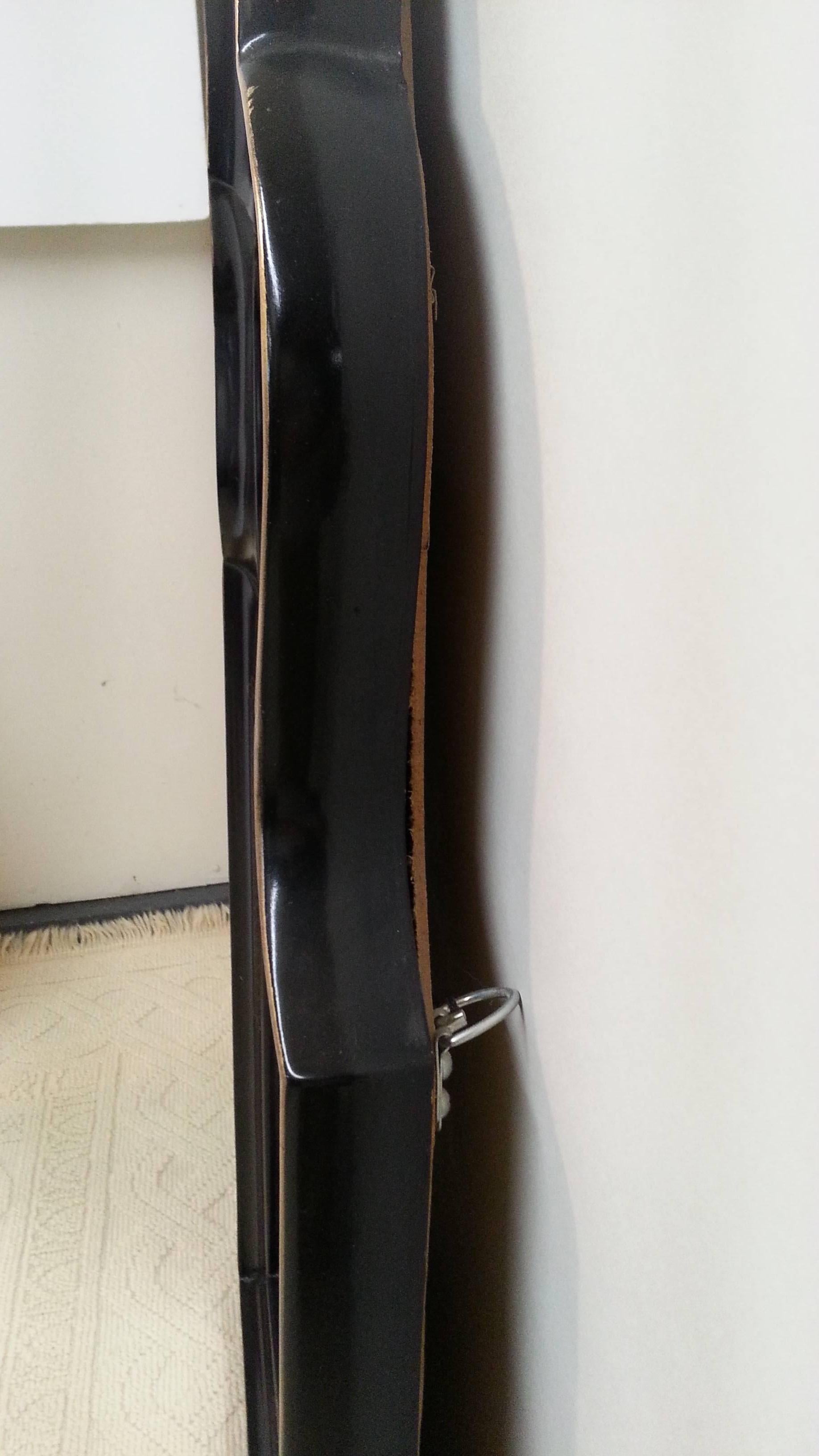 Vintage Black Lacquer Mirror with Gilt Decoration at 1stDibs | black ...