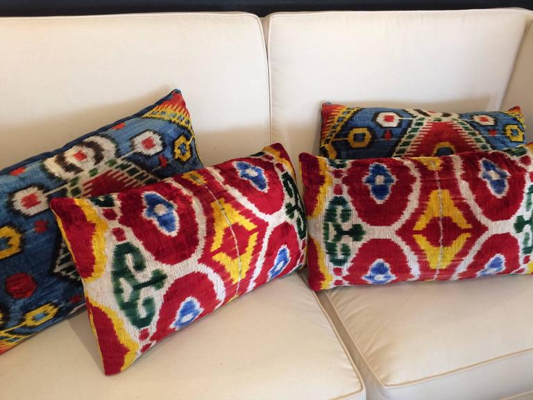 Set of Four Sumptuous Bold Pillows from Uzbekistan For Sale at 1stDibs