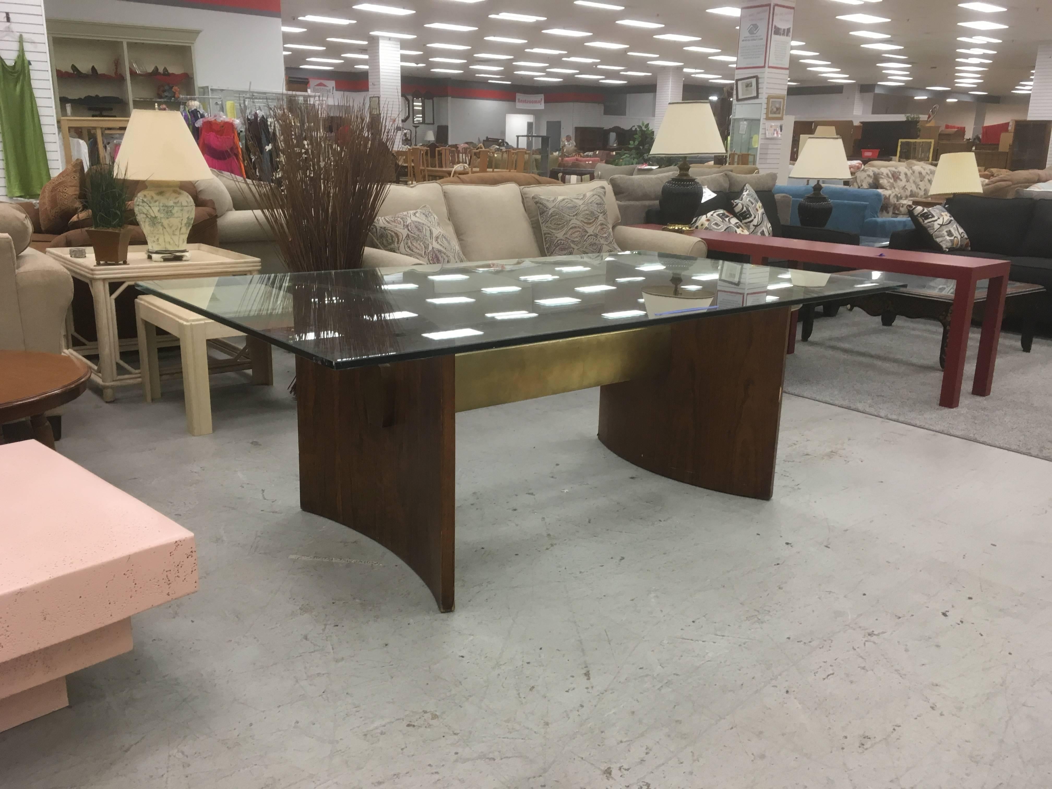 Gorgeous Rosewood and Brushed Gold Mid-Century Modern Table Base at ...