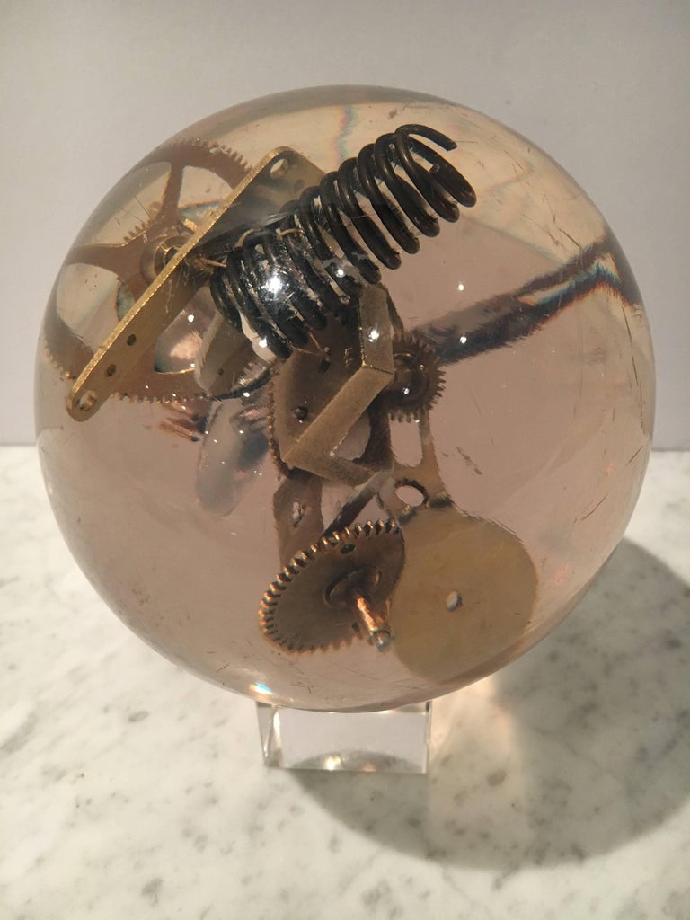 Funky Acrylic Sphere Sculpture For Sale at 1stDibs | wood and resin ...