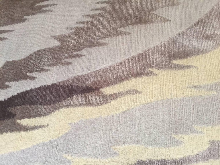 Stunning Handwoven Custom Silk and Wool Tibetan Rug at 1stDibs
