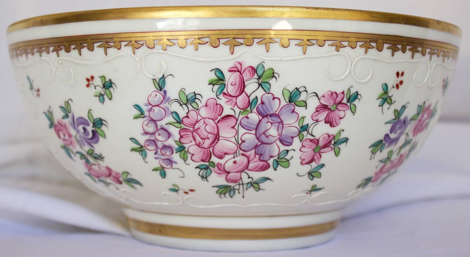 Large Armorial Punch Bowl by Porcelaine de Paris For Sale at 1stdibs