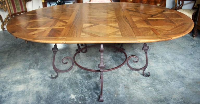 Parquet Top Round Dining Table For Sale at 1stDibs | parquet top dining ...