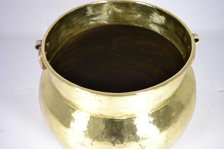 Large Hammered Brass Fire Log Bucket at 1stDibs