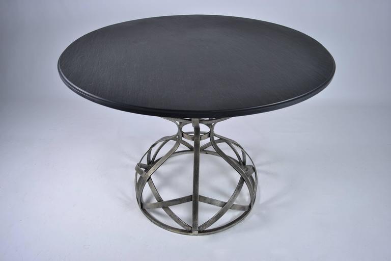 Sculptural Steel and Slate Center Table For Sale at 1stDibs
