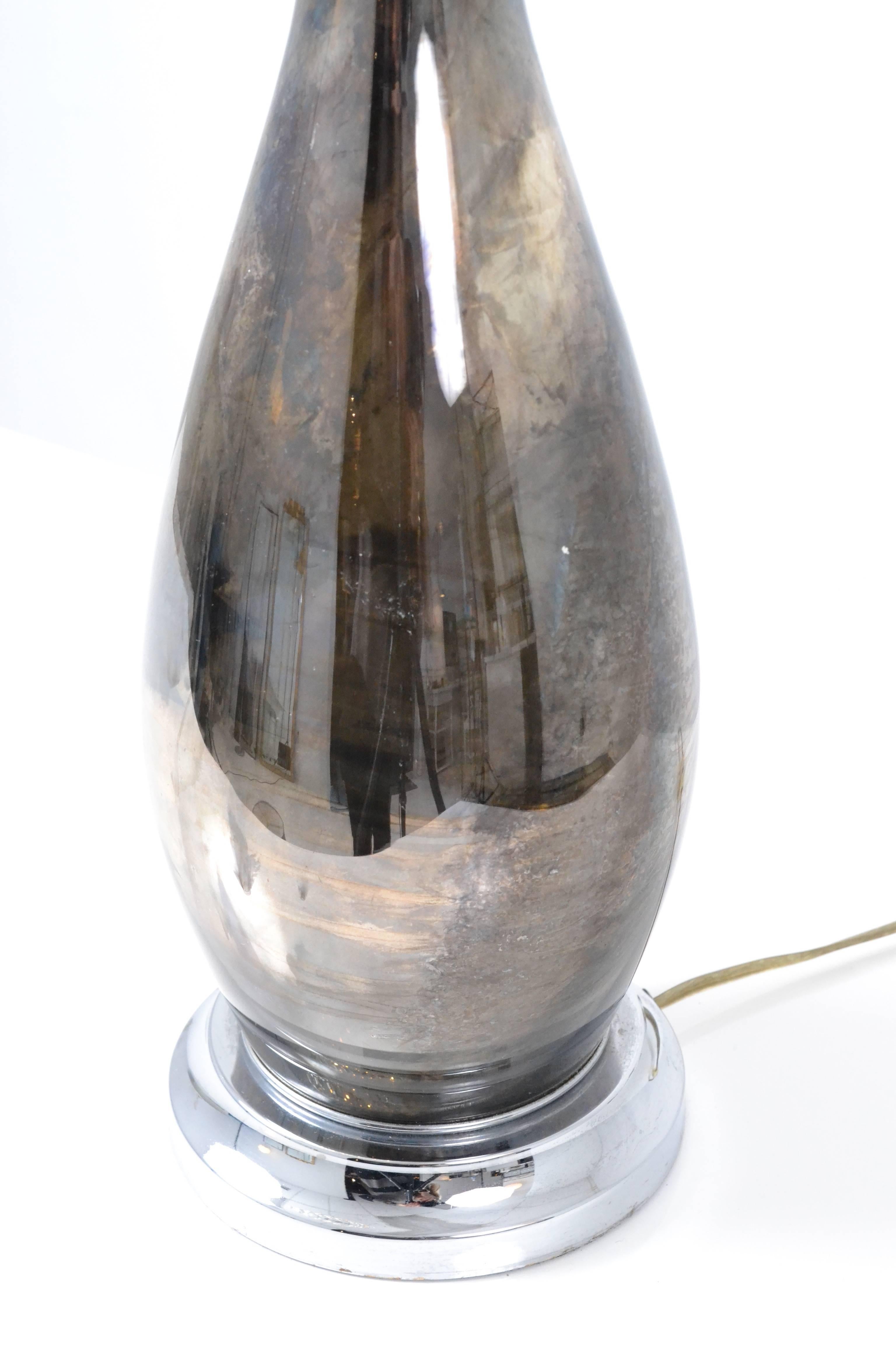 Vintage Mercury Glass Lamp, 1940s For Sale at 1stDibs