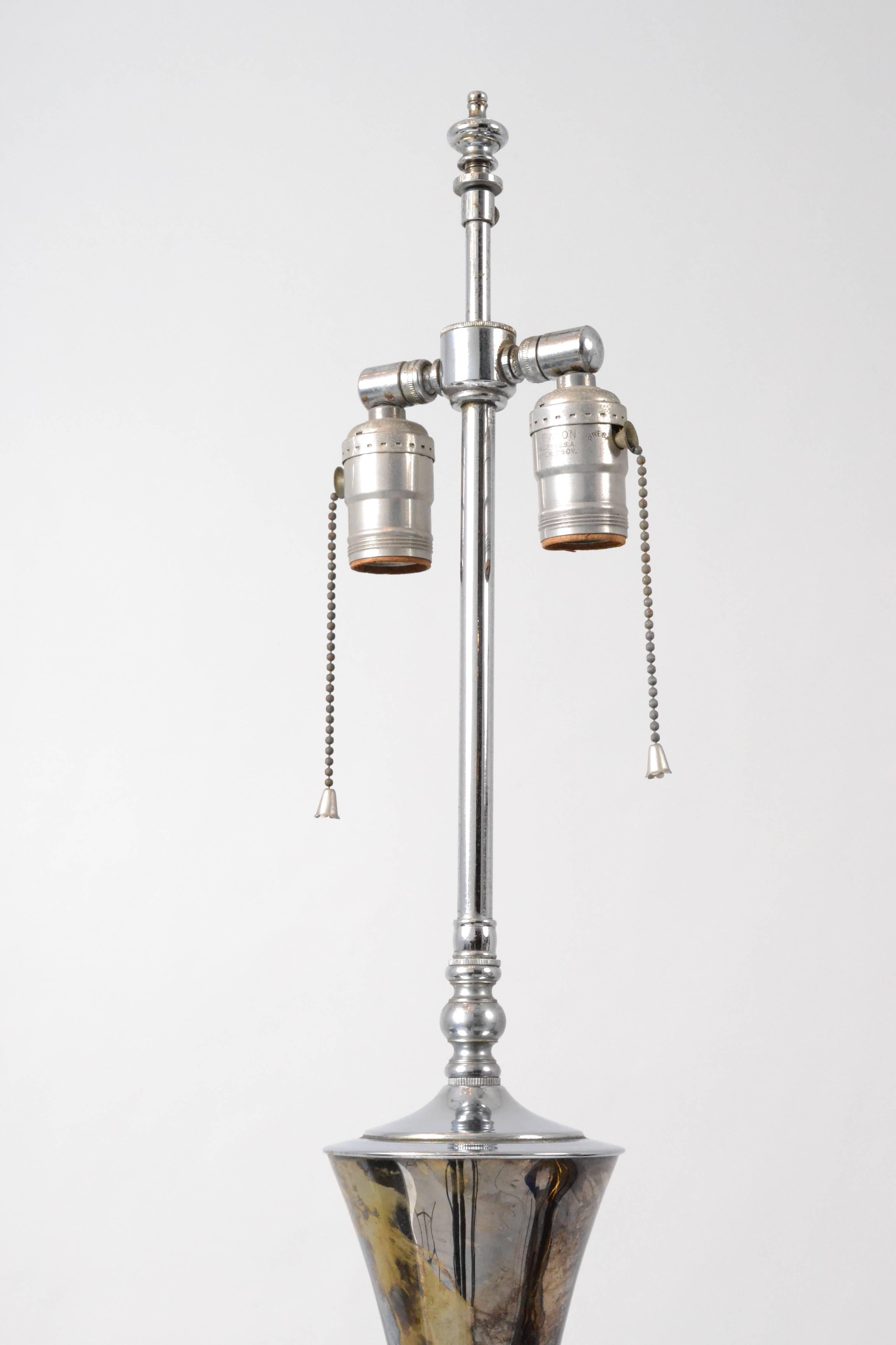 Vintage Mercury Glass Lamp, 1940s For Sale at 1stDibs