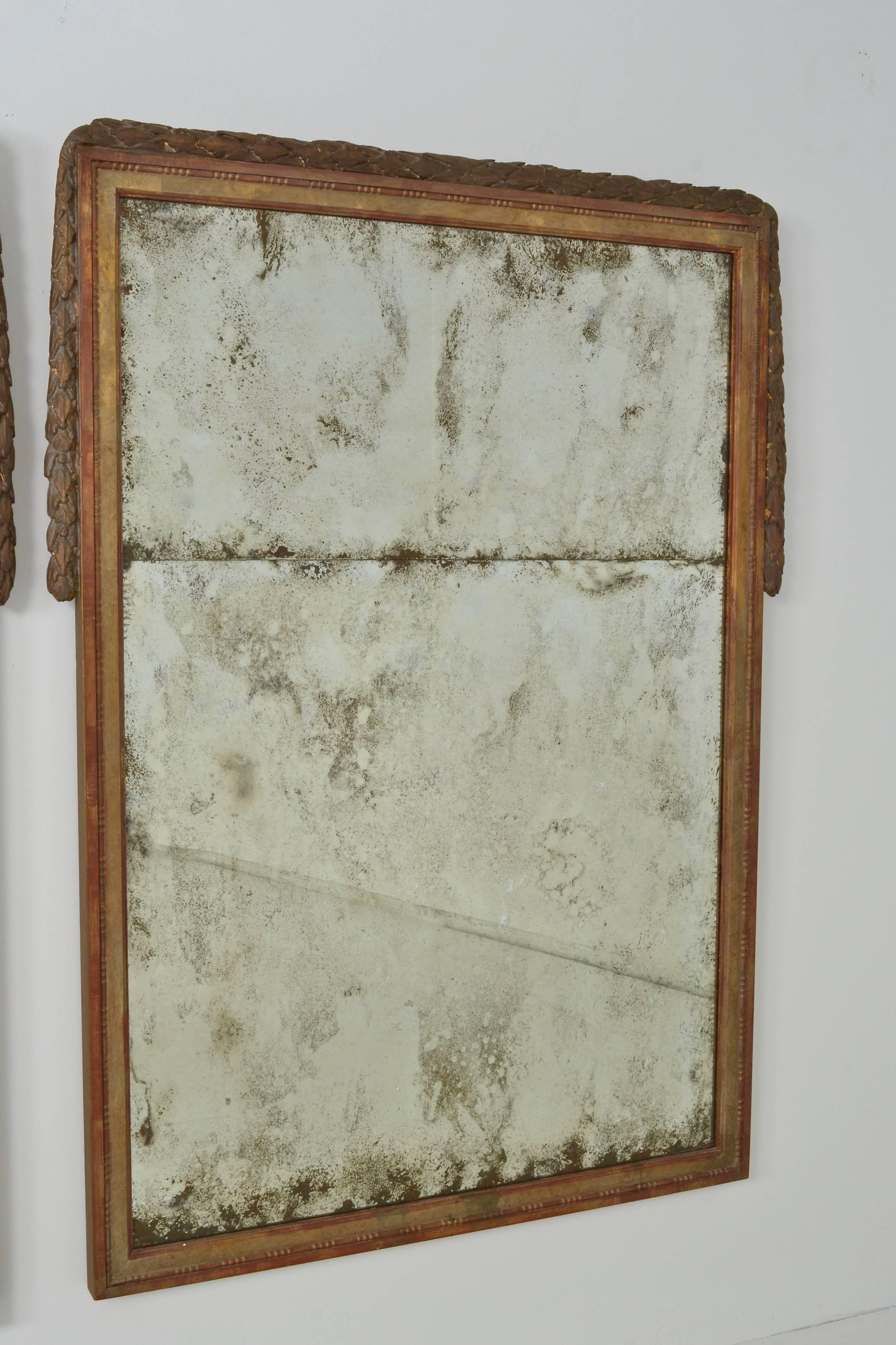 Pair of Large Niermann Weeks Neoclassical Mirrors with Antiqued Glass ...