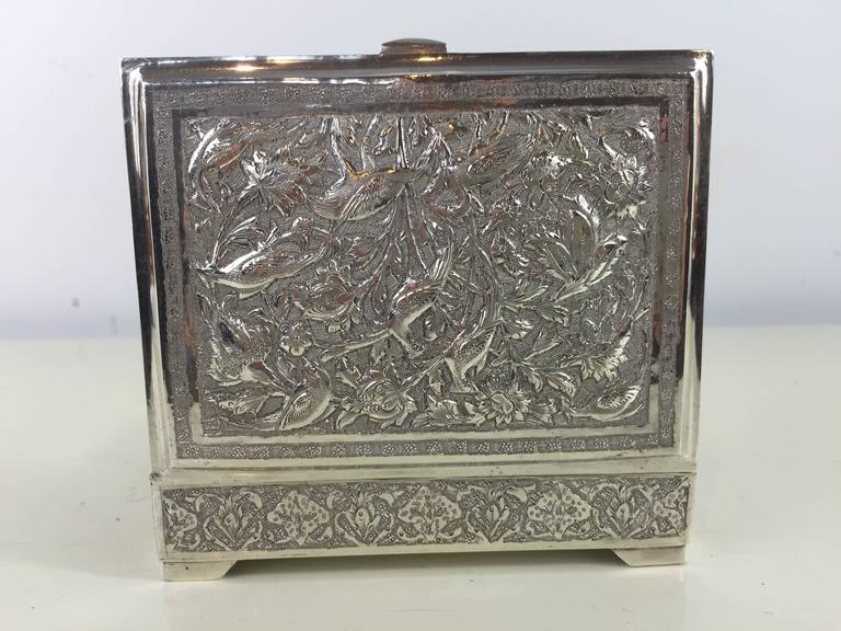 Islamic Style Sterling Repousse Box at 1stDibs