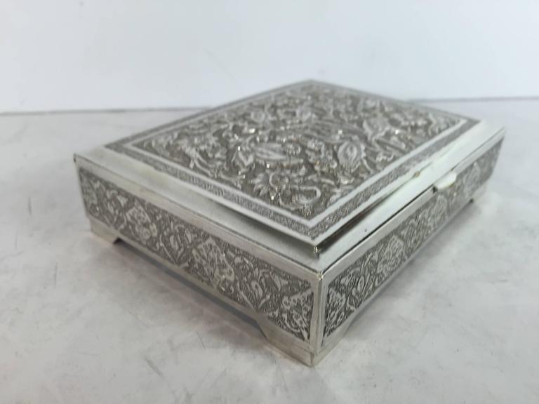 Islamic Style Sterling Repousse Box at 1stDibs