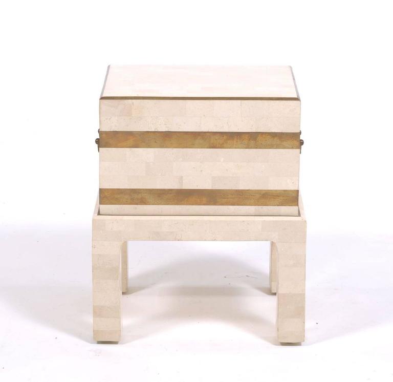 Springer Style Tessellated Stone Box on Stand For Sale at 1stDibs