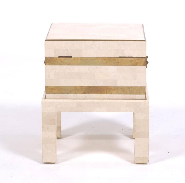 Springer Style Tessellated Stone Box on Stand For Sale at 1stDibs