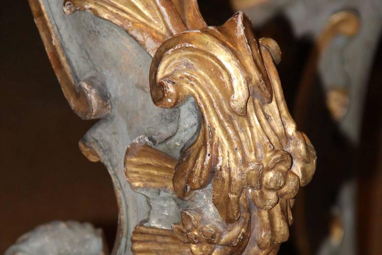 18th Century Venetian Rococo Pale Blue Polychrome and Parcel-Gilt ...