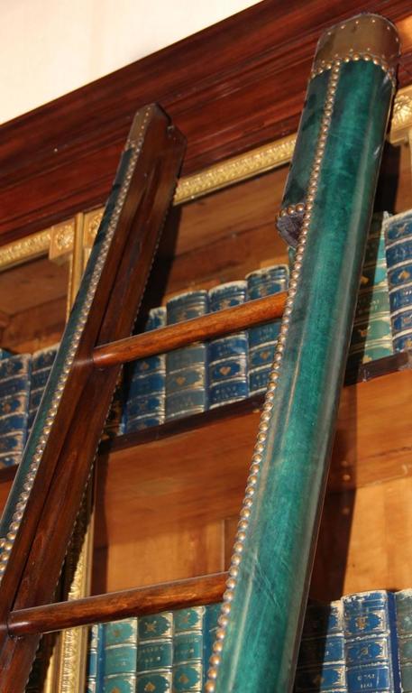 C. Mariani Custom Mahogany Folding Library Ladder in the English Taste ...