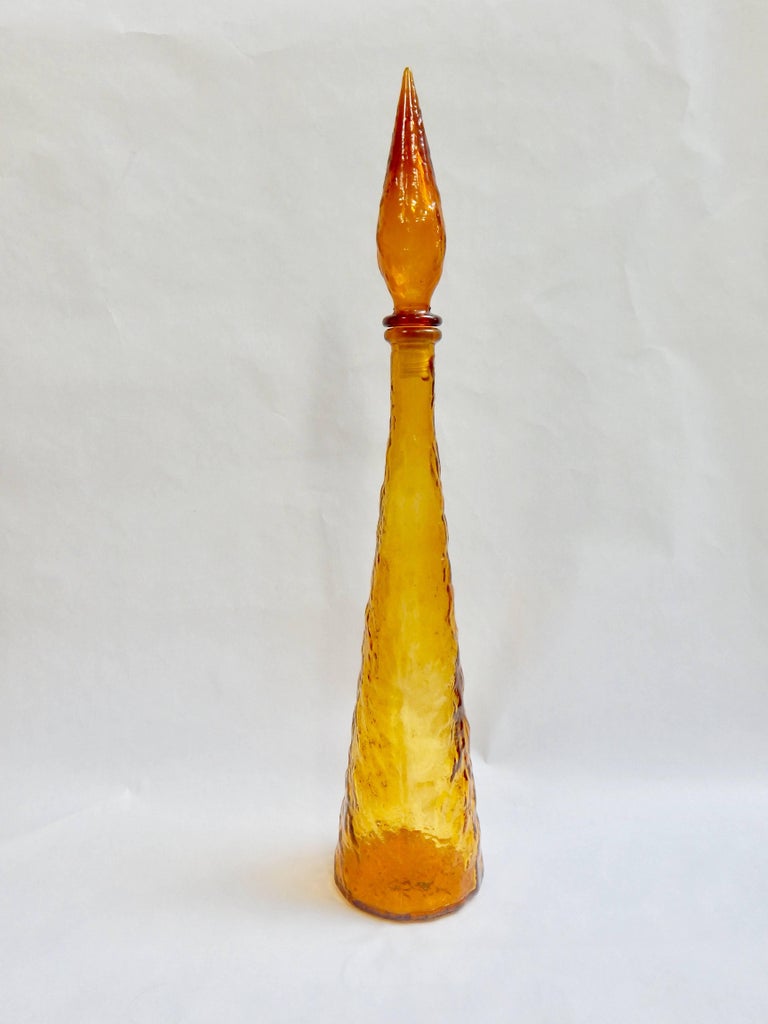 Mid-Century Amber Glass Bottle Decanter, Italy at 1stDibs | glass ...