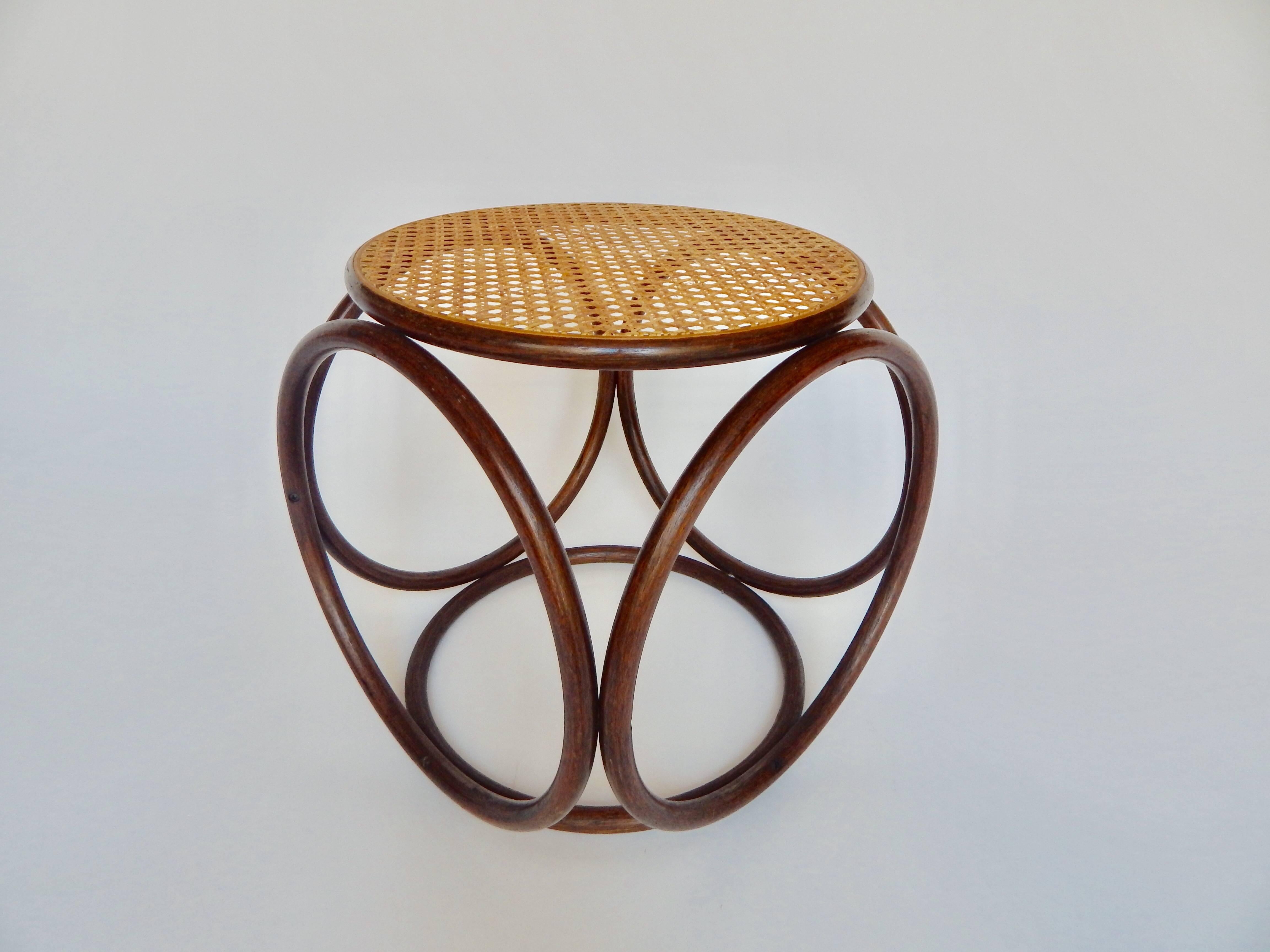 Thonet Bentwood and Cane Stool at 1stDibs | bentwood cane stool, thonet ...