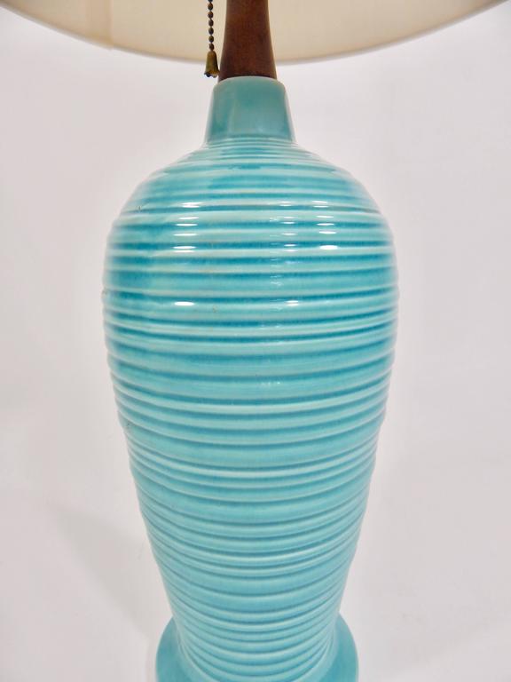 Mid-Century Glazed Ceramic Turquoise Table Lamp For Sale at 1stDibs ...