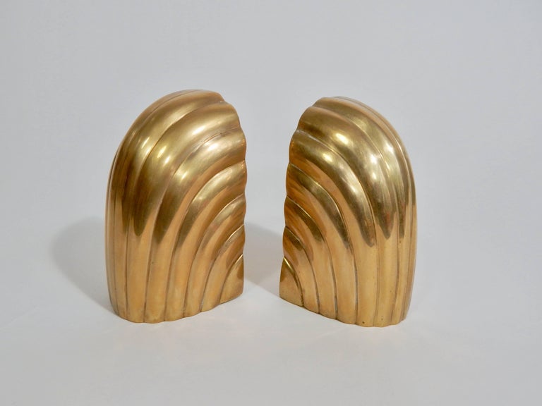 Pair of Solid Brass Bookends at 1stDibs