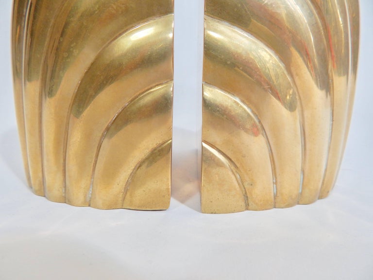 Pair of Solid Brass Bookends at 1stDibs