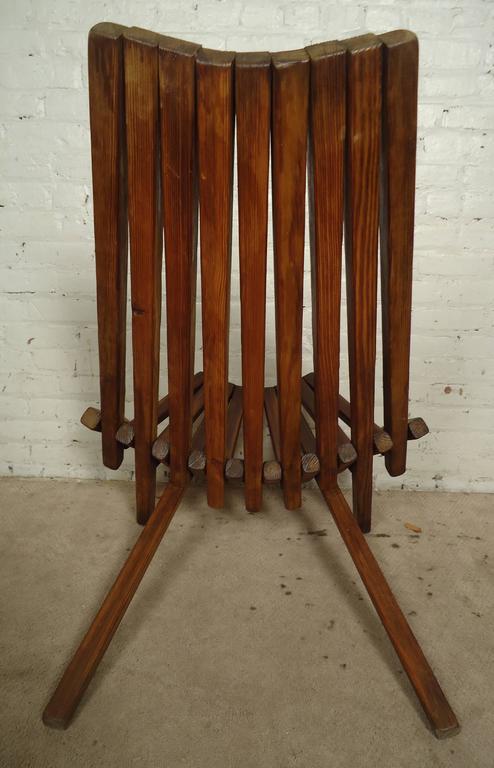 Attractive Mid-Century Folding Slat Chair For Sale at 1stDibs | wooden ...