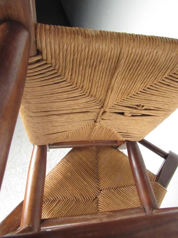 Unique Vintage Set of Rush Seat Bar Stools in the Style of Charlotte ...