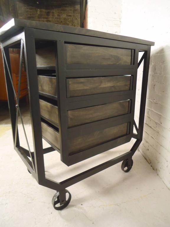 Industrial Style Rolling Cart For Sale at 1stDibs | industrial rolling cart