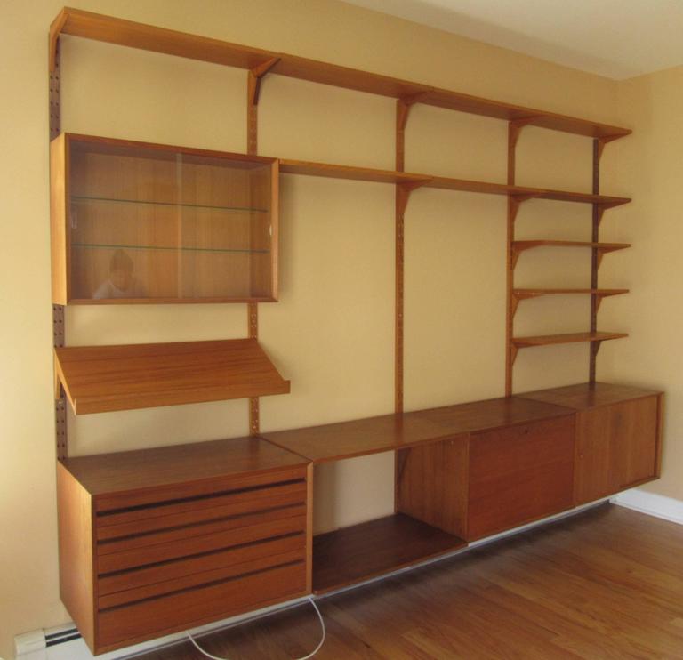Mid-Century Modern Danish Teak Modular Wall Unit after Poul Cadovius at ...