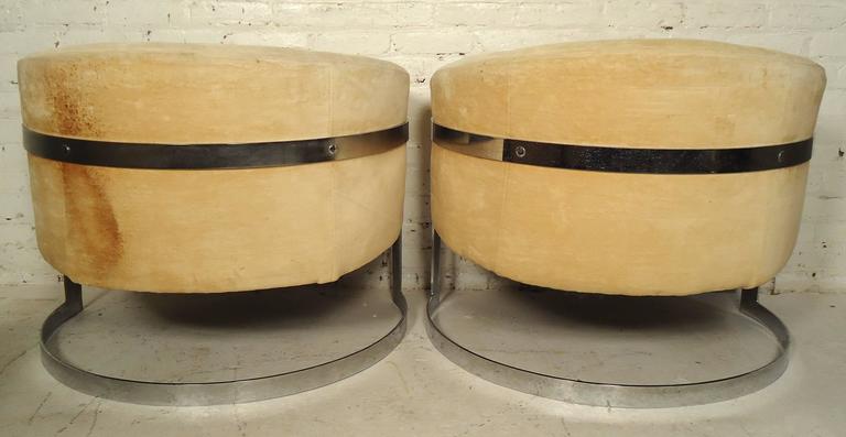 Jules Heumann Round Back Club Chairs at 1stDibs