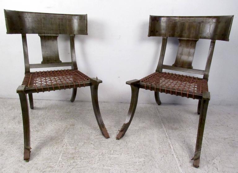 Pair of Snake Skin Klismos Chairs after Robsjohn-Gibbings For Sale at ...