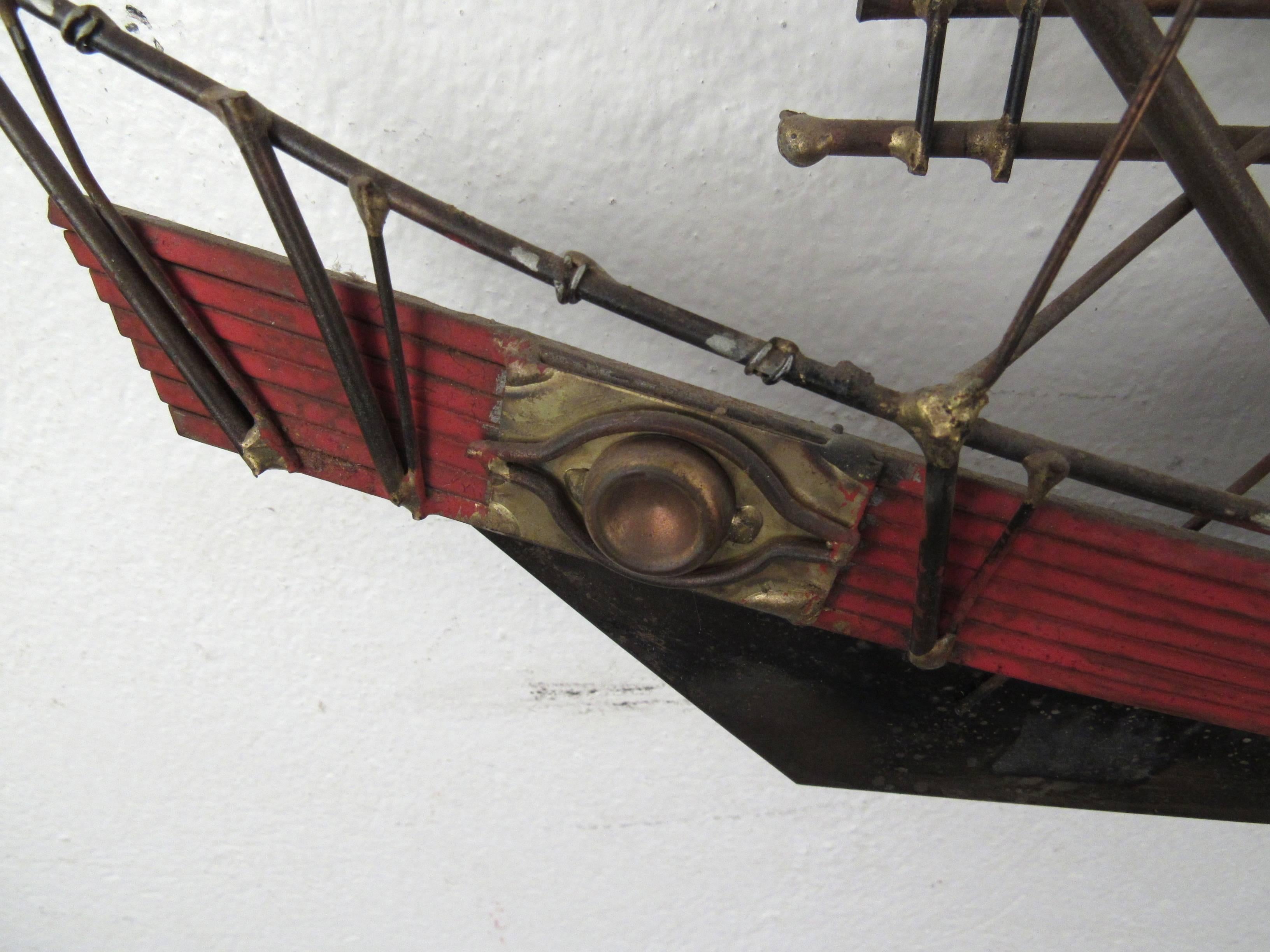 Vintage Wall Sculpture of Chinese Junk Boat Signed C. Jere For Sale at ...