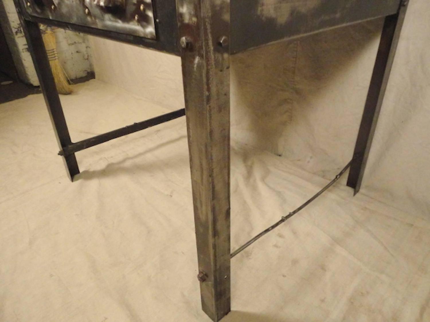 Refinished Industrial Factory Slant Desk For Sale at 1stdibs