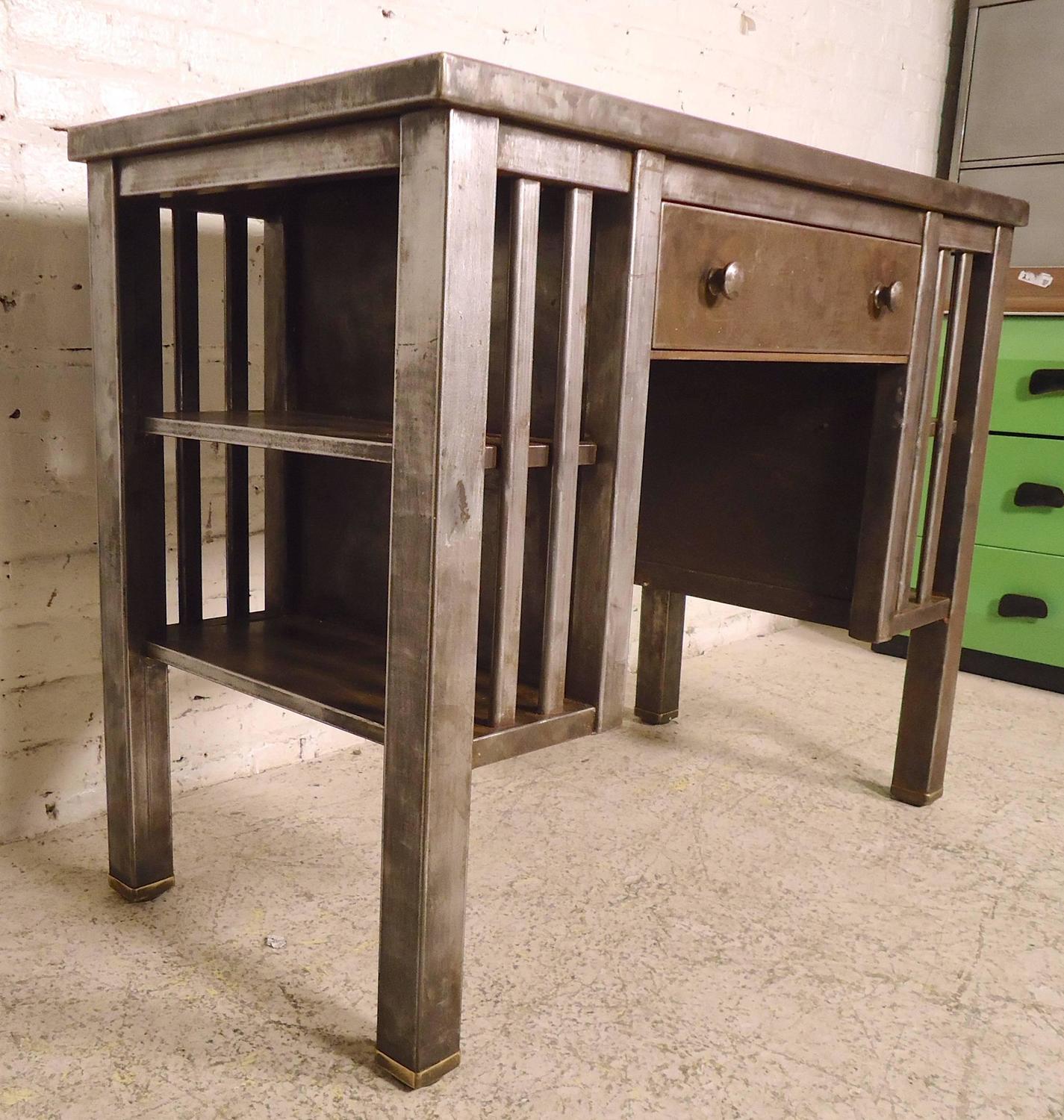 Vintage Industrial Metal Desk at 1stdibs