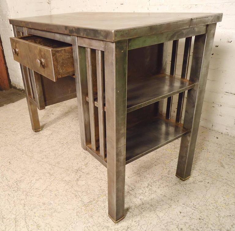 Vintage Industrial Metal Desk at 1stDibs