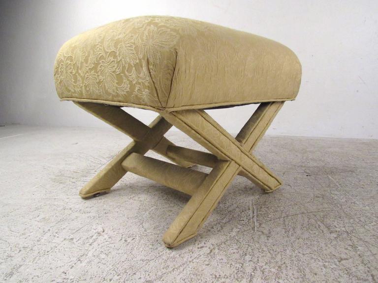 Pair of Vintage "X" Frame Upholstered Ottomans For Sale at 1stDibs | x ...