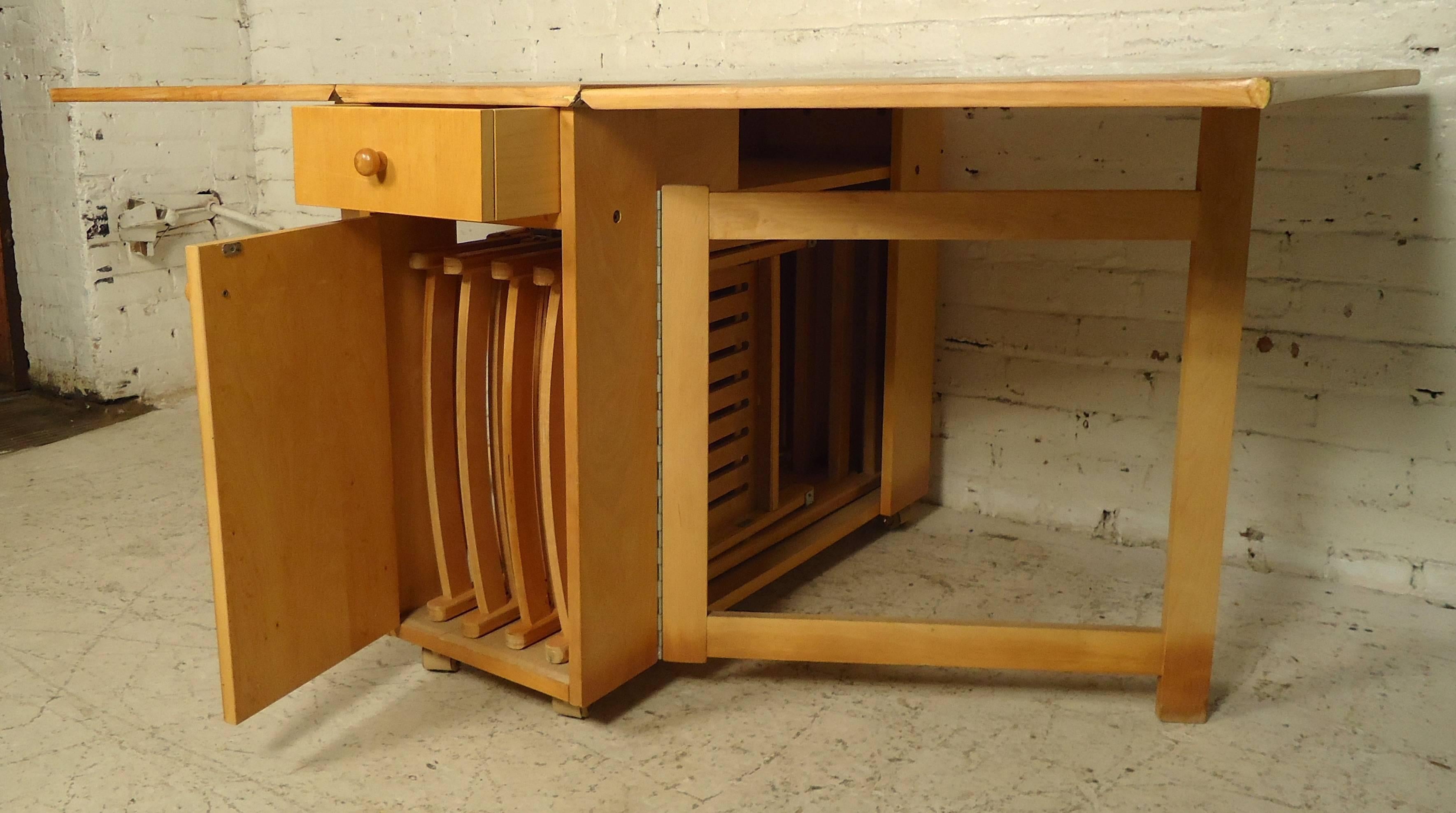 Mid-Century Modern Drop-Leaf Table with Chairs at 1stDibs | danish ...