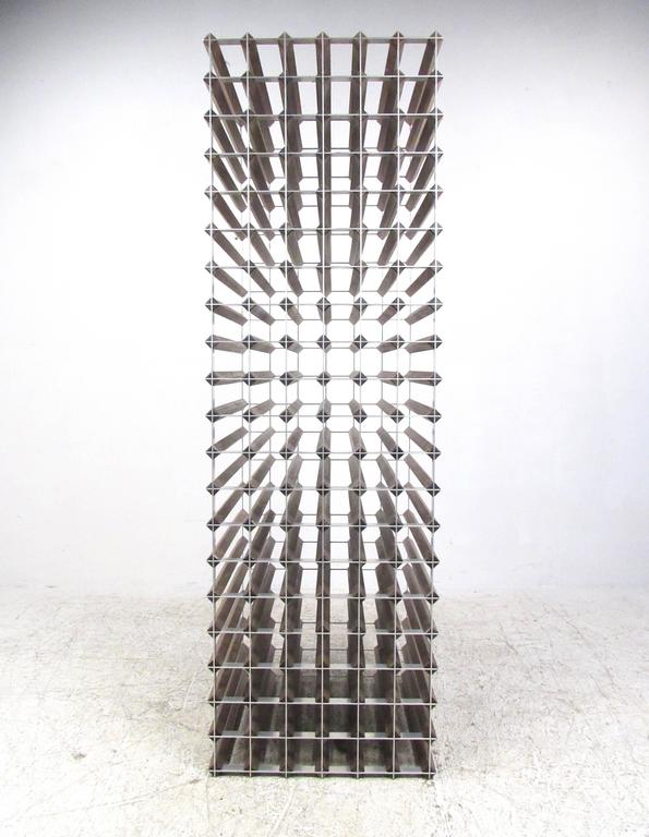 Stylish Mid-Century Modern Style Wood and Metal Wine Rack at 1stDibs ...