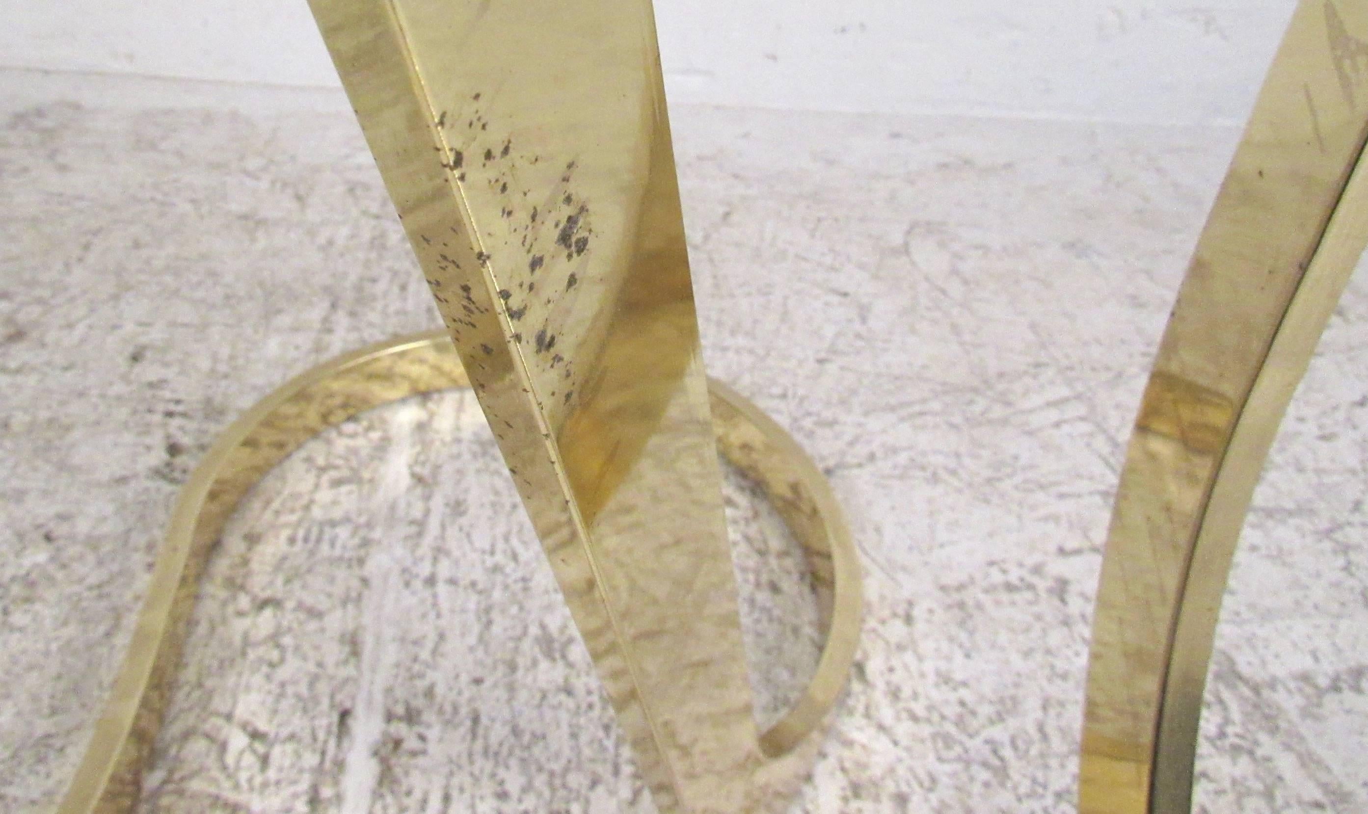 Mid-Century Modern Brass Infinity Console Table For Sale at 1stDibs