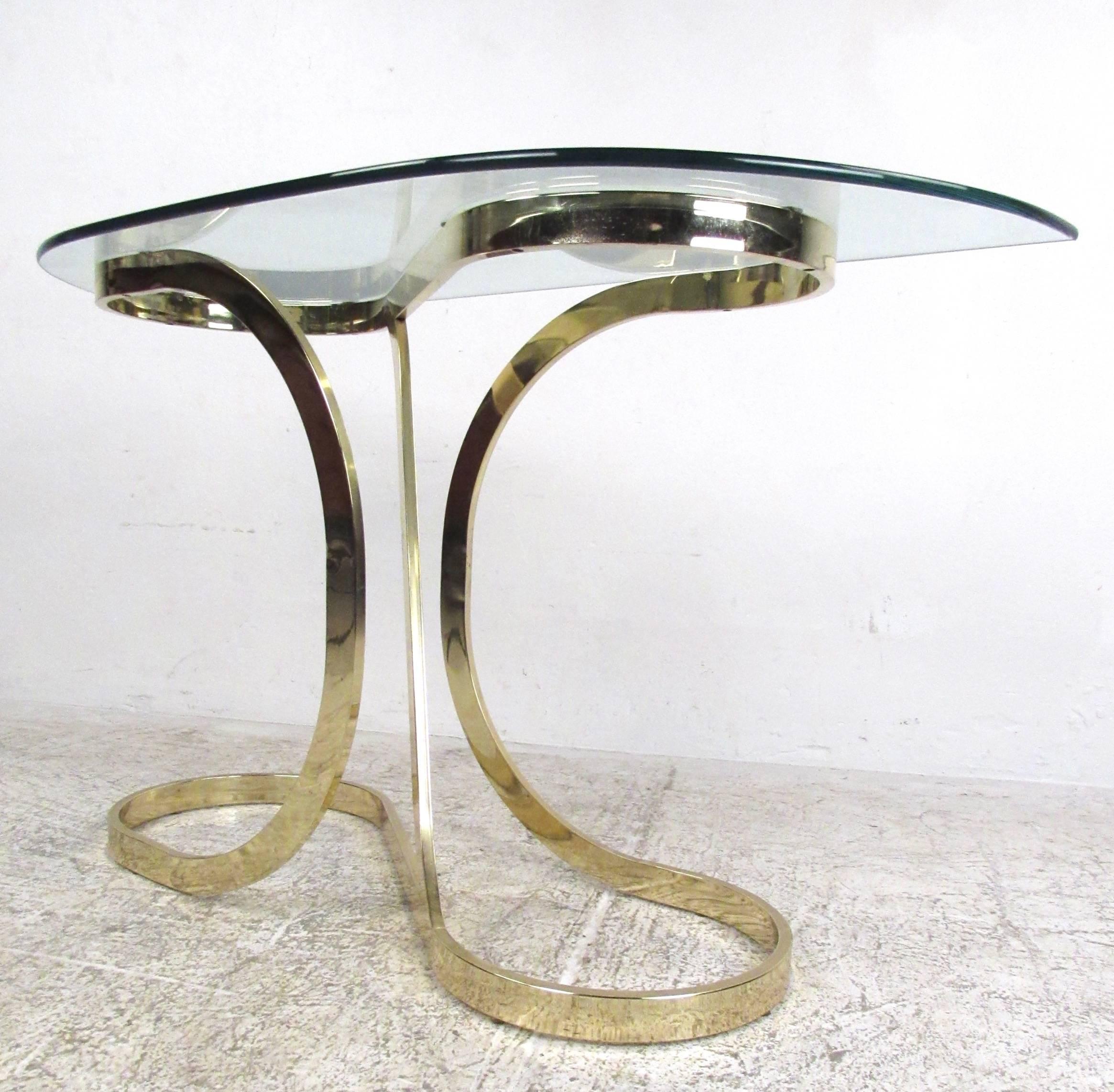 Mid-Century Modern Brass Infinity Console Table For Sale at 1stDibs