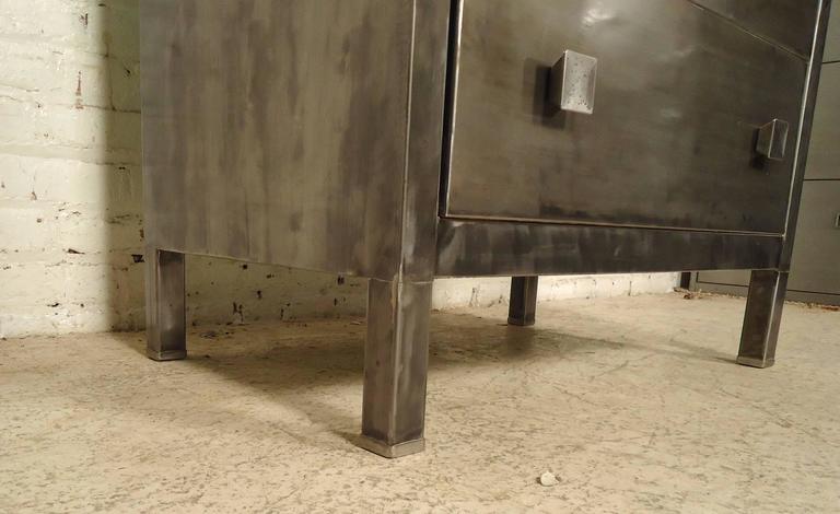 Industrial Metal High Boy Dresser by Simmons at 1stDibs