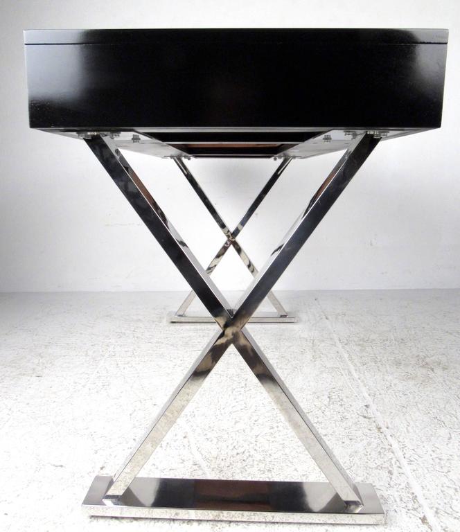 Contemporary Modern Desk With Chrome Base For Sale at 1stDibs ...