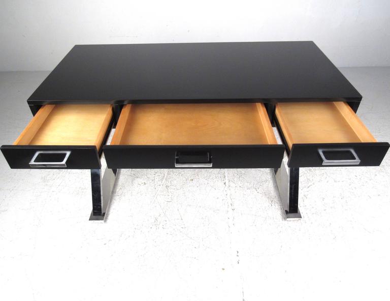 Contemporary Modern Desk With Chrome Base For Sale at 1stDibs ...