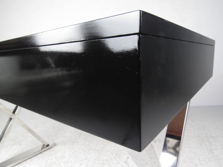 Contemporary Modern Desk With Chrome Base For Sale at 1stDibs ...