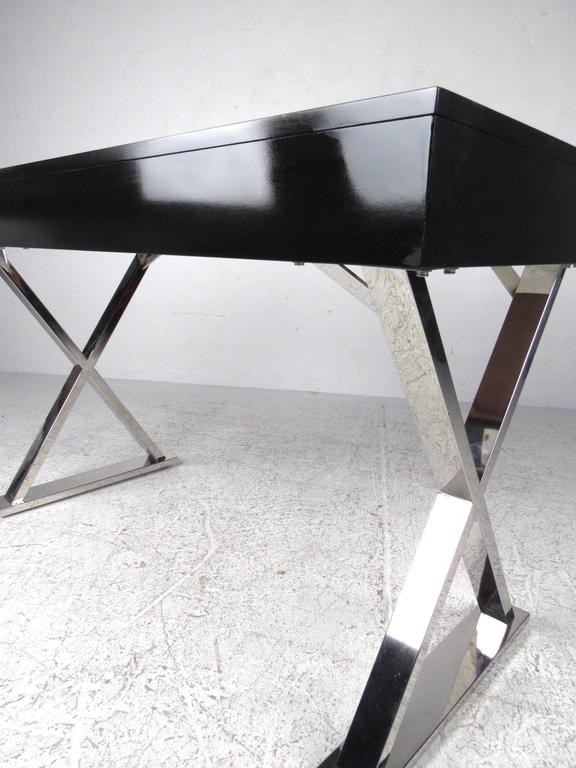 Contemporary Modern Desk With Chrome Base For Sale at 1stDibs ...