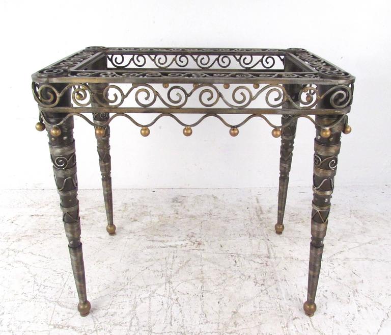 Contemporary Modern Ornate Decorator's Side Table For Sale at 1stDibs
