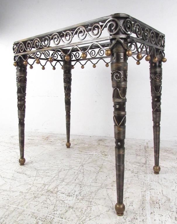 Contemporary Modern Ornate Decorator's Side Table For Sale at 1stDibs