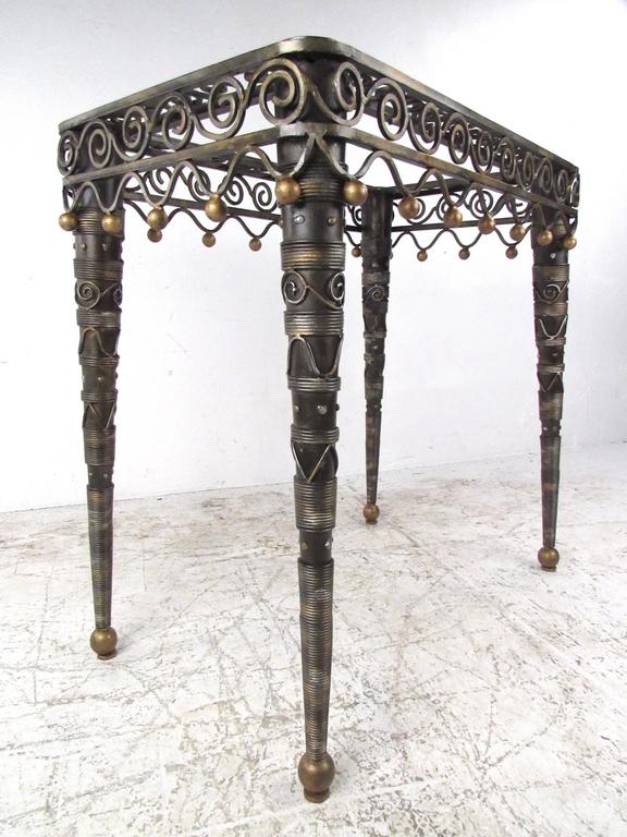 Contemporary Modern Ornate Decorator's Side Table For Sale at 1stDibs